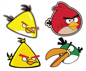 Angry birds set 5 designs Royalty Free Vector Image