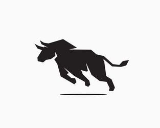 Fighting bull jump high logo design inspiration Vector Image