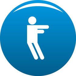 Stick figure stickman icon blue Royalty Free Vector Image