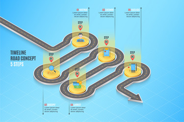 Navigation map infographic 5 steps timeline Vector Image