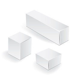 Realistic packaging boxes paper blank white box Vector Image