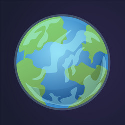 Cartoon earth model drawing 3d globe Royalty Free Vector