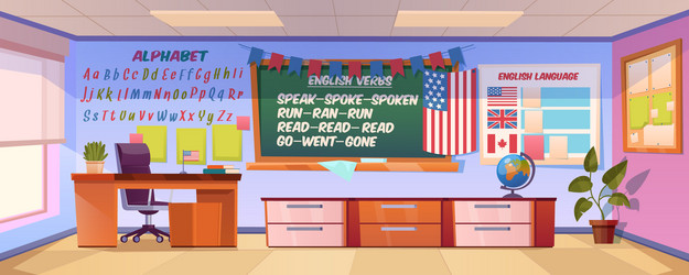 Cartoon of school classroom Royalty Free Vector Image