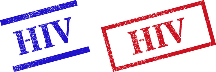Hiv danger grunge rubber seal stamps Royalty Free Vector