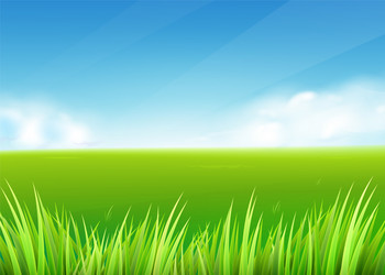 Nature spring rural farm landscape green field Vector Image
