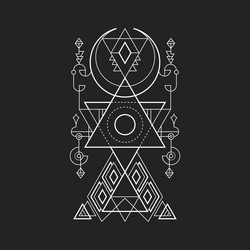 Moon geometry magic spell Royalty Free Vector Image