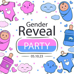 Posts set gender reveal party Royalty Free Vector Image
