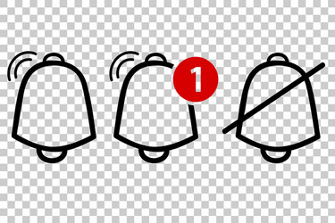 Simple outline icon or logo bell ring alert Vector Image