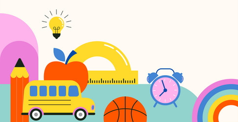 Vibrant color back to school background concept Vector Image