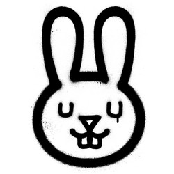 Graffiti angry icon sprayed in black over white Vector Image