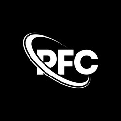 Pfc letter logo design with polygon shape Vector Image