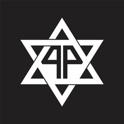 Pp logo with circle rounded negative space design Vector Image