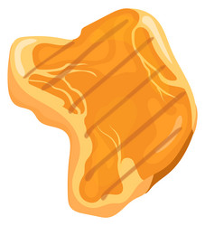 Grilled pork steak cartoon icon roasted meat Vector Image