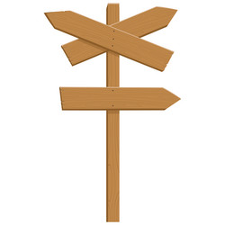 Wooden arrow road cross direction pointer sign Vector Image