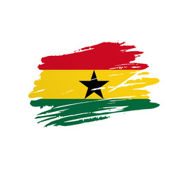 Rounded square flag of ghana Royalty Free Vector Image