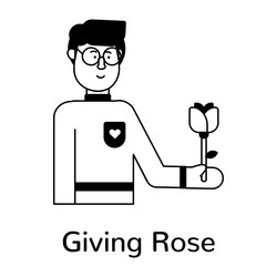 Giving rose Royalty Free Vector Image - VectorStock