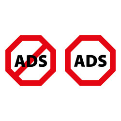 No advertisement signs ads text Royalty Free Vector Image