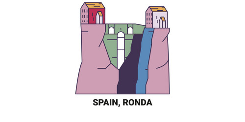 Spain ronda travel landmark Royalty Free Vector Image