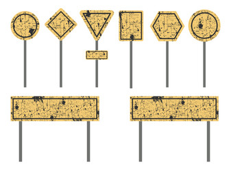 A set of aged road signs road signs on white Vector Image