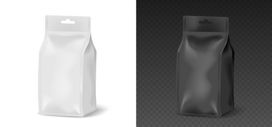 Realistic zip package design black and white Vector Image