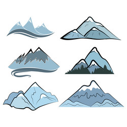 Drawing mountain landscape icon cartoon style Vector Image