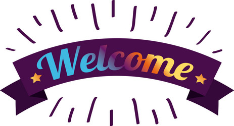 Welcome label lettering with colors letters Vector Image
