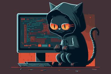 Cat hacker Royalty Free Vector Image - VectorStock