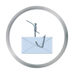 Hooked e-mail icon in cartoon style isolated Vector Image