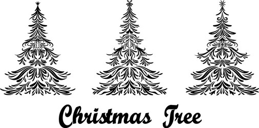 Landscape with christmas trees Royalty Free Vector Image