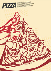 Poster love pizza slice Royalty Free Vector Image