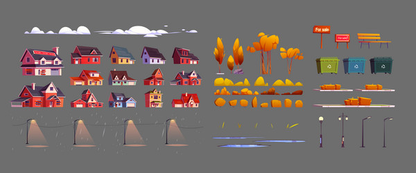 Modern city infrastructure elements set Royalty Free Vector