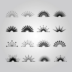 Sun Half Rays Vector Images (over 1,100)