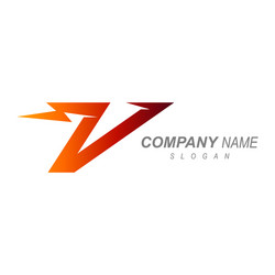 Thunder letter v logo template Royalty Free Vector Image