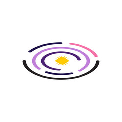 Galaxy solar system logo design Royalty Free Vector Image