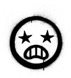 Graffiti little devil icon sprayed in black over Vector Image