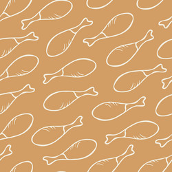 With chicken leg outline and colored and depicted Vector Image