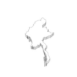 Burma myanmar - flat country map silhouette Vector Image