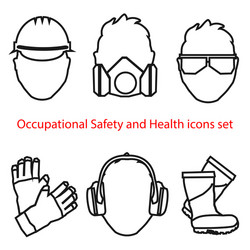 Occupational safety and health icons signs set Vector Image