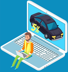 Car dealer man automobile sales agent Royalty Free Vector