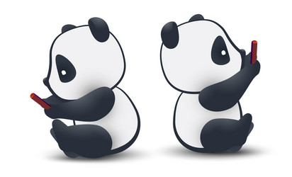 Two Panda Vector Images (over 300)