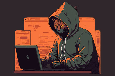Cat hacker Royalty Free Vector Image - VectorStock