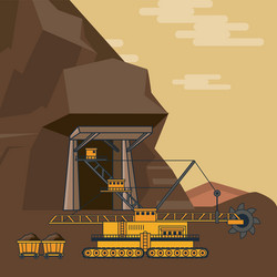 Mining cave cartoons Royalty Free Vector Image