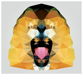 Collection of 4 geometric polygon lions pattern Vector Image
