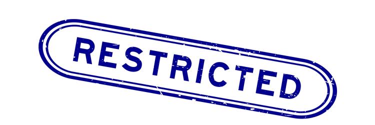 Grunge red restricted word square rubber stamp Vector Image