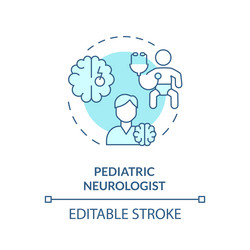 Pediatric neurologist blue gradient concept icon Vector Image