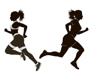 Running woman abstract silhouette side view Vector Image