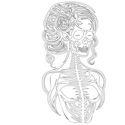 Bone girl outline sketch Royalty Free Vector Image