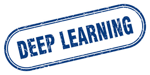 Deep learning stamp deep learning label round Vector Image