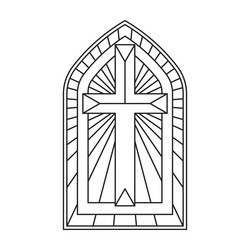 Stained glass outline icon set collection Vector Image