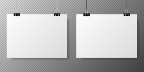 Blank white poster template on transparent Vector Image